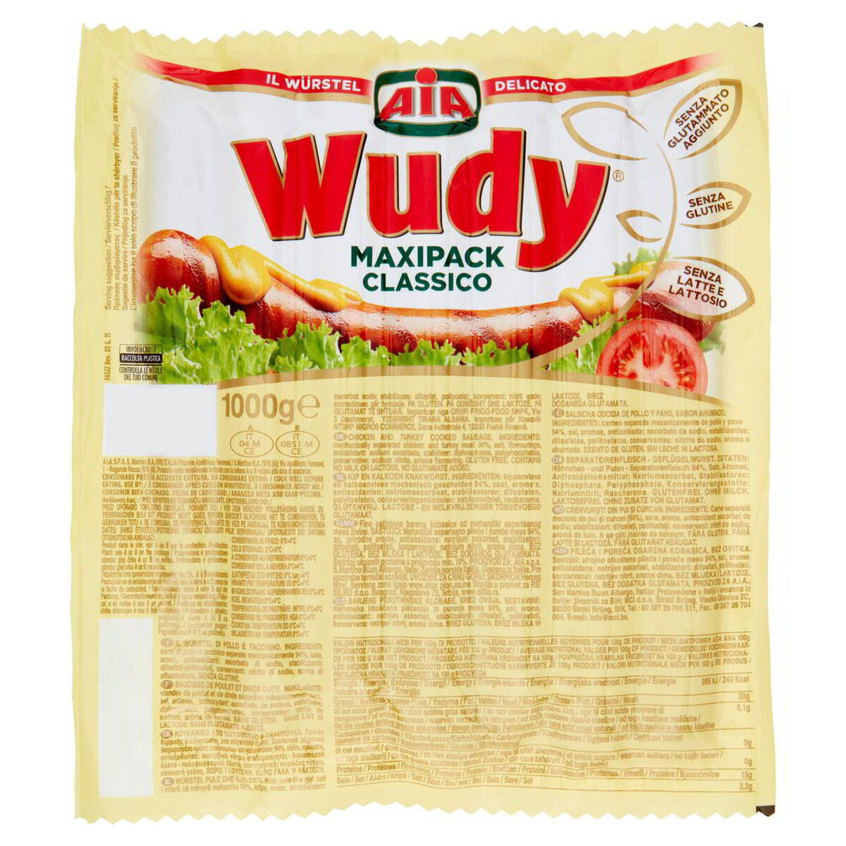 Aia Wudy Classico Maxipack 1000 g spesa online Supermercati Visotto ...