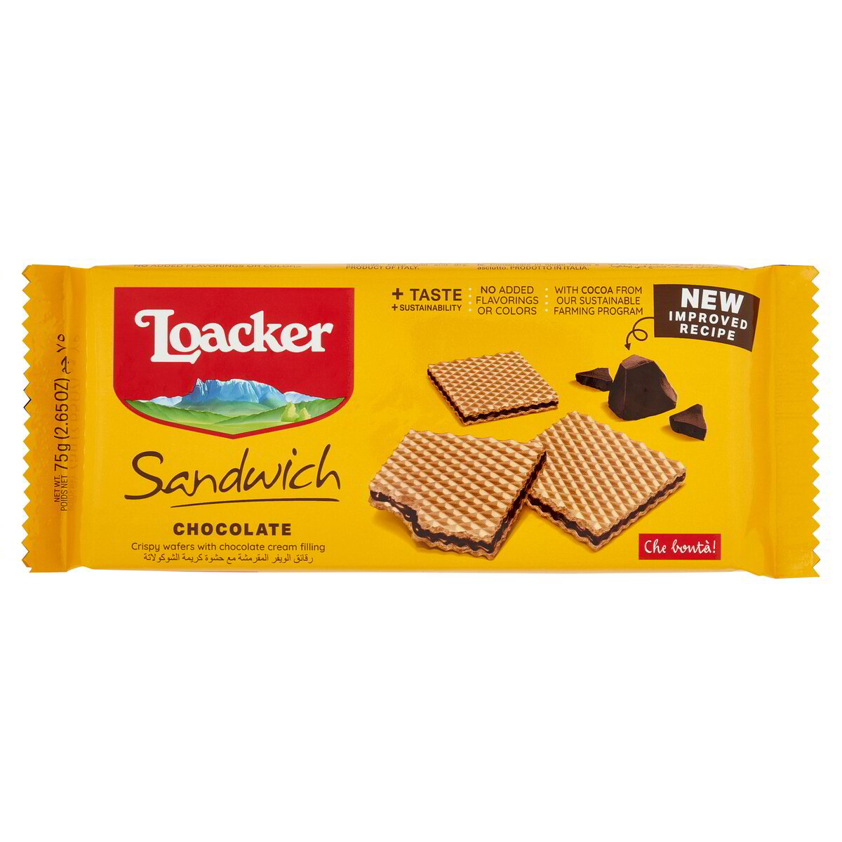 Loacker Sandwich Chocolate Wafer con crema al cioccolato Wafers 75g ...