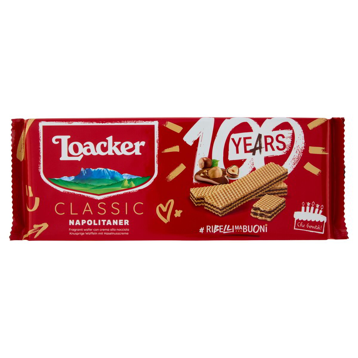 Loacker Classic Napolitaner Wafer con crema alle Nocciole 100% Italiane ...