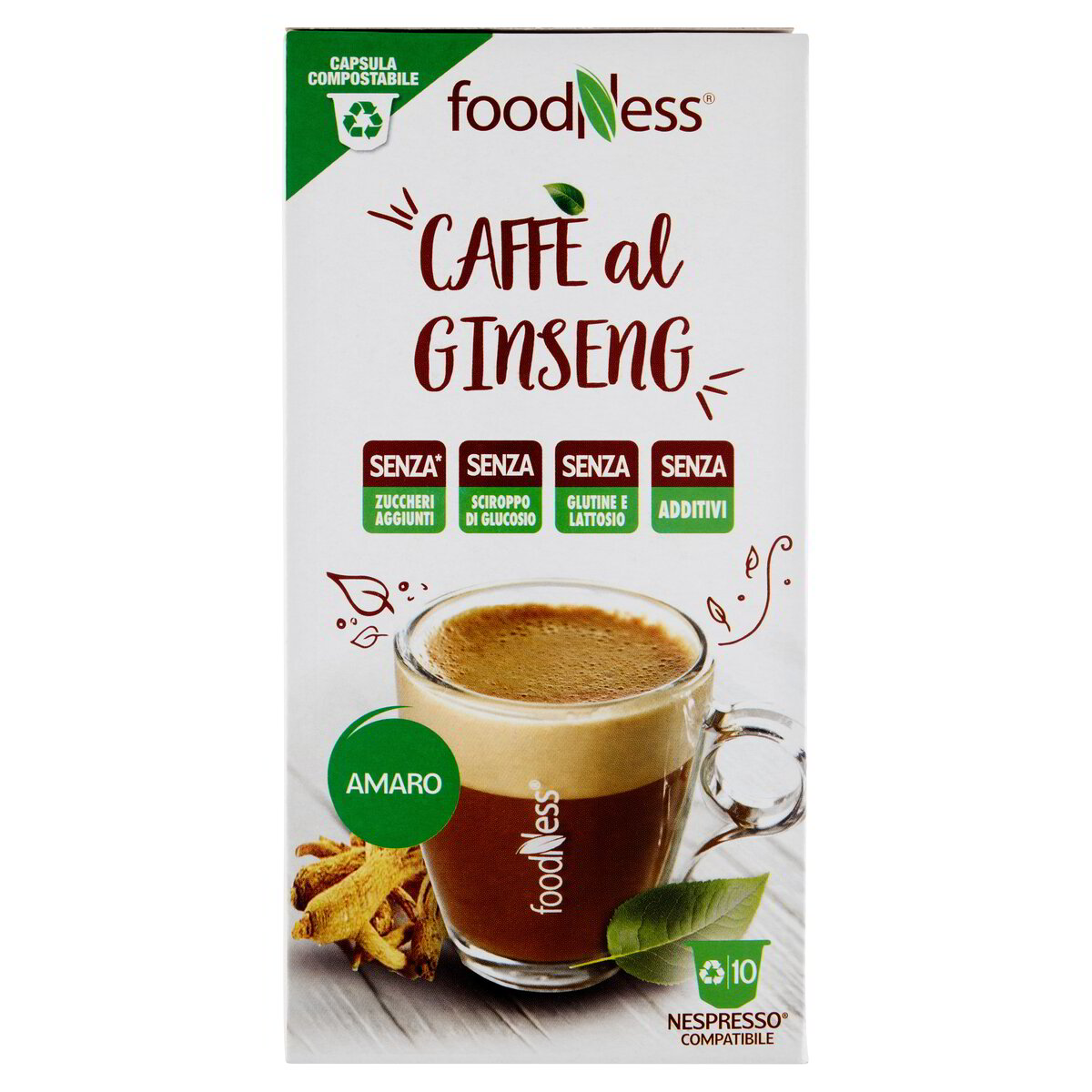 foodNess Caffè al Ginseng Amaro Compostabile Nespresso Compatibile 10 x ...
